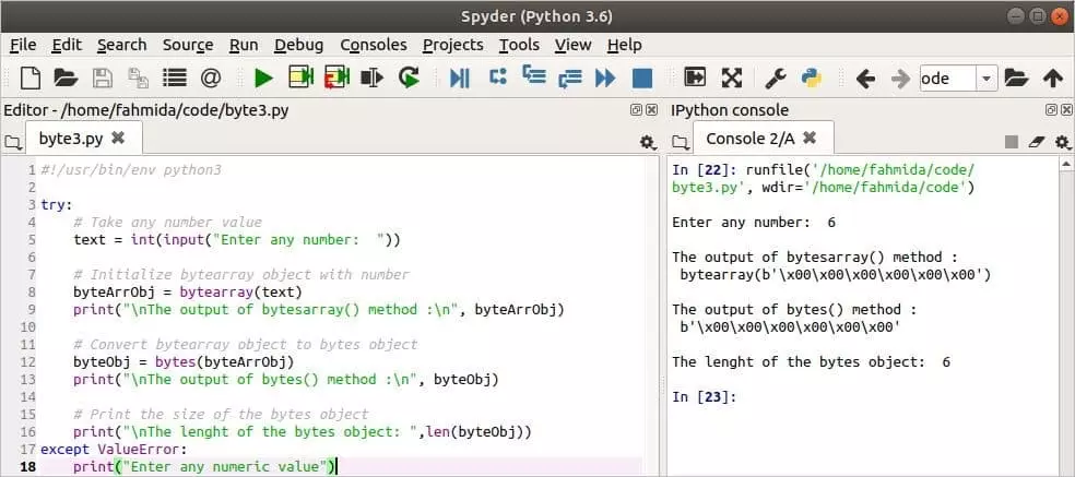 Pretvorite niz bajtova u bajtove u Pythonu 12963_3