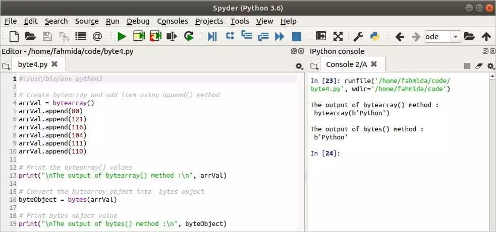 Converteer Bytearray naar Bytes in Python 12963_4