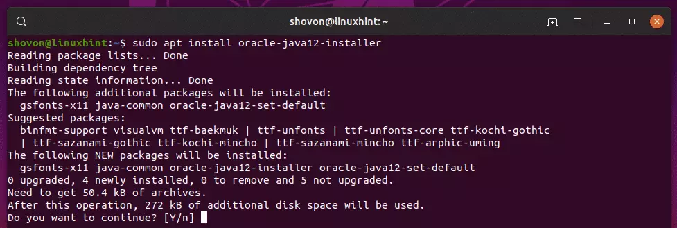 Kiel Instali JDK 12 sur Ubuntu 19.04 12998_11