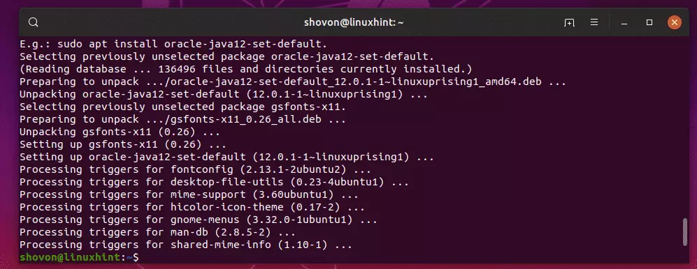 Како да инсталирате JDK 12 на Ubuntu 19.04 12998_15
