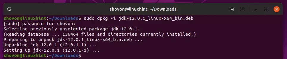 Како да инсталирате JDK 12 на Ubuntu 19.04 12998_25