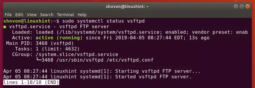 Ki jan yo Enstale yon sèvè FTP ak vsftpd sou Ubuntu 18.04 LTS 13001_13