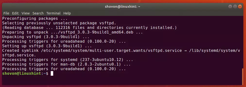 FTP-palvelimen määrittäminen vsftpd:llä Ubuntu 18.04 LTS:ssä 13001_3