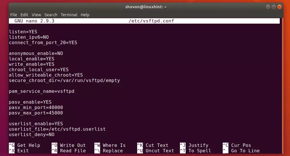 كيفية إعداد خادم FTP باستخدام vsftpd على Ubuntu 18.04 LTS 13001_9
