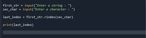 Python በ String ውስጥ የመጨረሻውን ክስተት አግኝ 13007_5