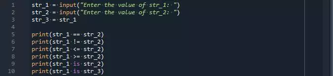 Pythoni stringide võrdlus 13022_9