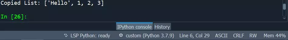 Python لسٽ ڪاپي 13025_2