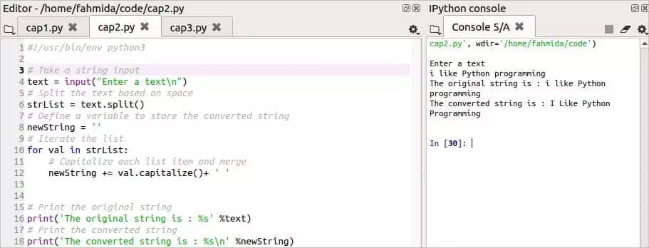 python capitalize() funksiyası ilə sətirin ilk hərfini böyük hərflə yazın 13041_2