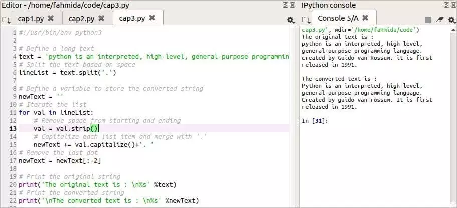 Scrivi in maiuscolo la prima lettera di una stringa con la funzione python capitalize() 13041_3