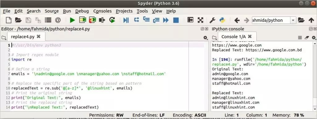 ئەندىزە ئارقىلىق Python String ئالماشتۇرۇش 13045_4