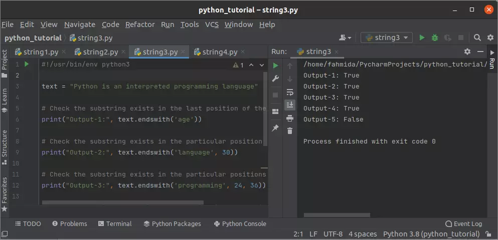 Python String bi dest pê dike û bi dawî dibe 13046_3