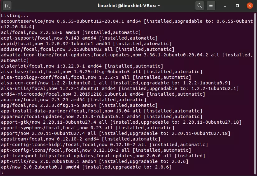 Paano Maglista ng Mga Naka-install na Package sa Ubuntu 13087_4