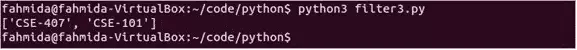 Meriv çawa navnîşek rêzikên di Python de fîlter dike 13098_3