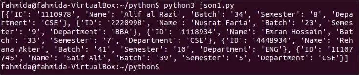Hvordan analysere og behandle JSON i Python 13102_1