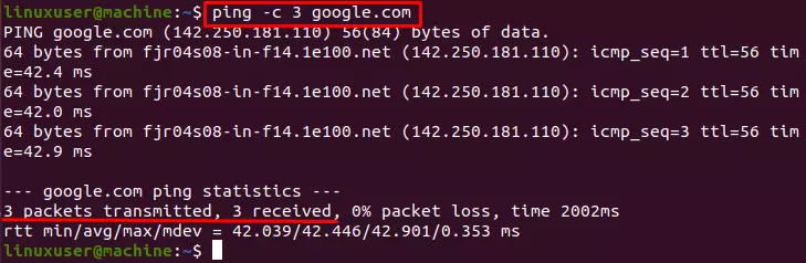 Как проверить подключение к Интернету в терминале Linux 13108_1