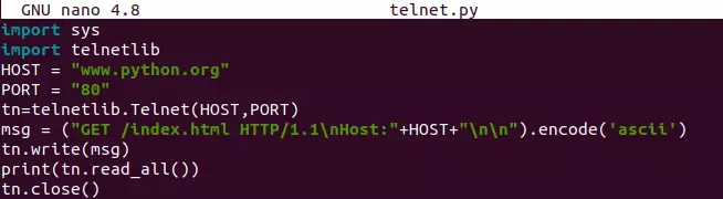 Ví dụ về Python Telnet 13128_5