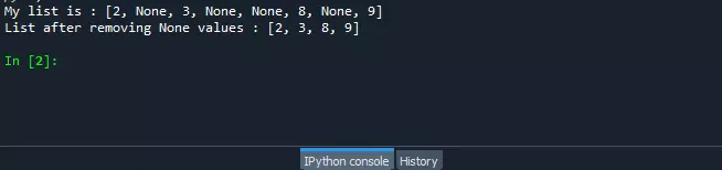 Eliminați Niciunul din lista Python 13140_5