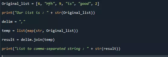 Lista Python para String Separada por Vírgulas