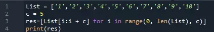 Python यादी भागांमध्ये विभाजित करा 13142_1
