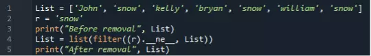 Python Távolítsa el az összes példányt a listáról 13144_5