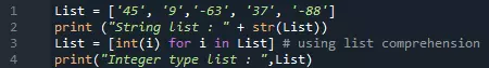 Python Converteix la llista de cadenes a Ints 13149_5