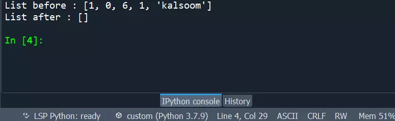 Python-ի մաքրման ցուցակը 13150_2