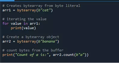 Python bytearray مىسال 13193_5