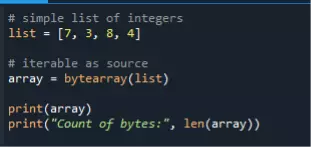 Python bytearray مىسال 13193_7