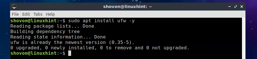 ෆයර්වෝල් හරහා Ubuntu Allow Port