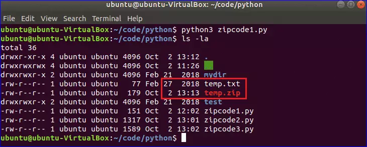 Օգտագործեք python ֆայլը և գրացուցակը zip-ի համար 13224_1