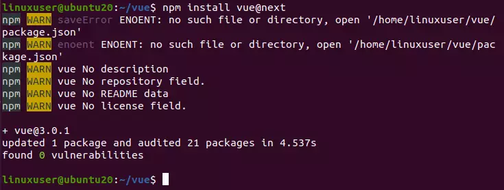Nruab Vue.js hauv Ubuntu 20.04 13238_1
