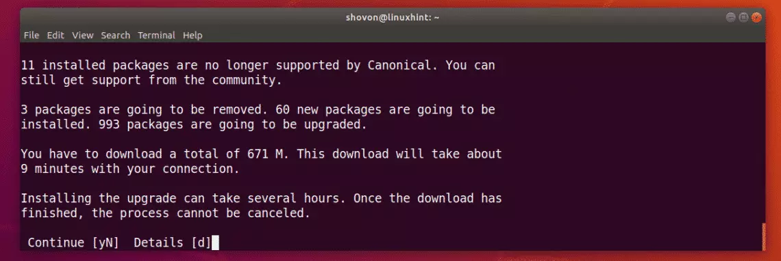 ອັບເກຣດ Ubuntu 18.04 LTS ເປັນ 18.10 13247_22