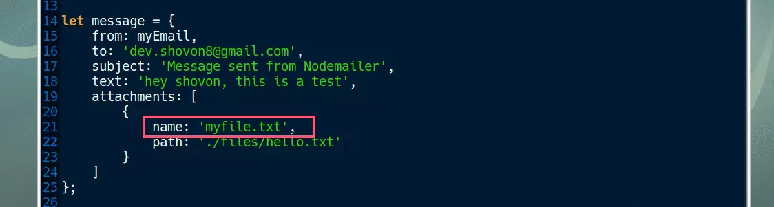 Node.js അറ്റാച്ച്മെന്റിനൊപ്പം ഇ-മെയിൽ അയയ്ക്കുക 13248_13