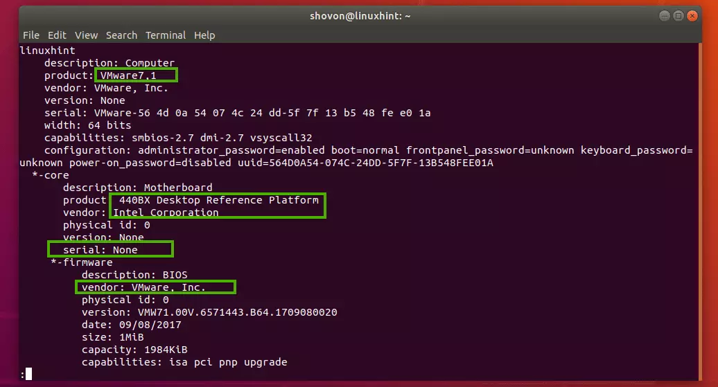 Kontrolloni informacionin e harduerit të Ubuntu 13250_16
