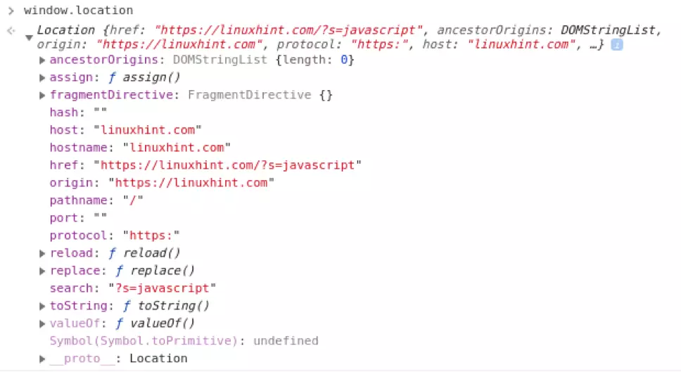 Javascript URL ကိုရယူပါ။