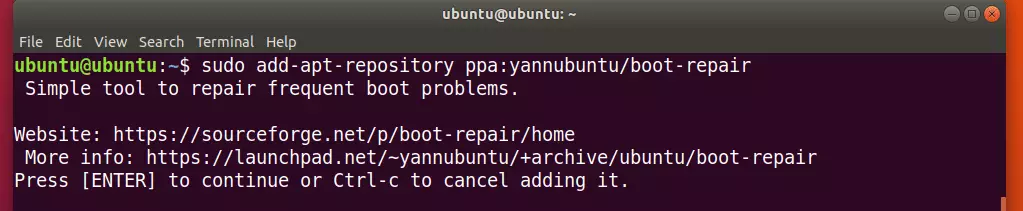 Dersa Tamîrkirina Boot Ubuntu 13296_3