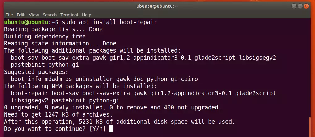 Dersa Tamîrkirina Boot Ubuntu 13296_6