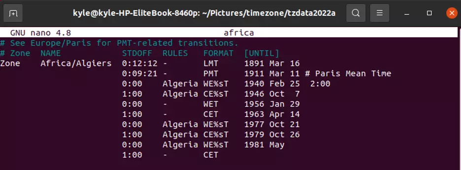 Používanie kompilátora Zic Timezone v systéme Linux 132_6