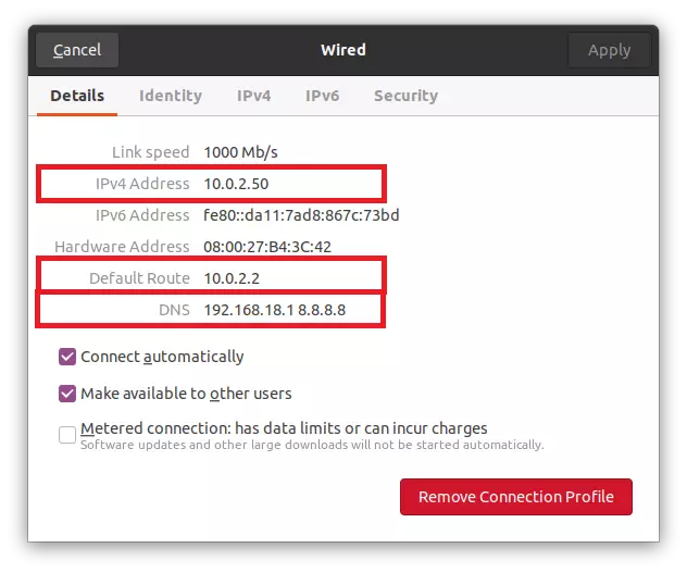 Meriv çawa di Ubuntu 20.04-ê de ji DHCP-ê berbi Navnîşana IP-ya Statîk biguhezîne? 13312_12