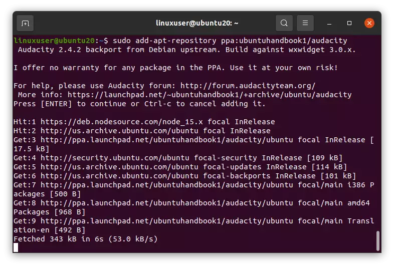 Instala Audacity Audio Editor en Ubuntu 20.04 13313_2