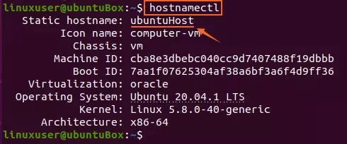 Ahoana ny fanovana ny Hostname amin'ny Ubuntu 20.04 13316_1