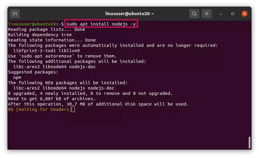 Wie installiere ich das neueste Node.js unter Linux? 13318_2