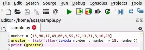 Python lambda Swyddogaeth Enghreifftiau 13348_7