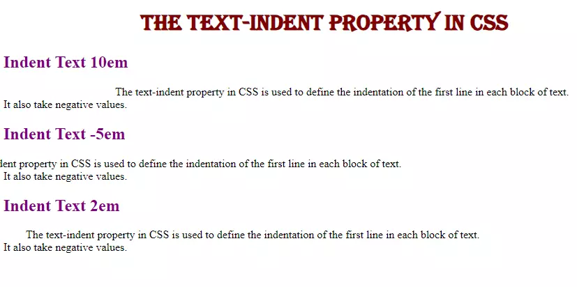 CSS Text Indent 1334_5