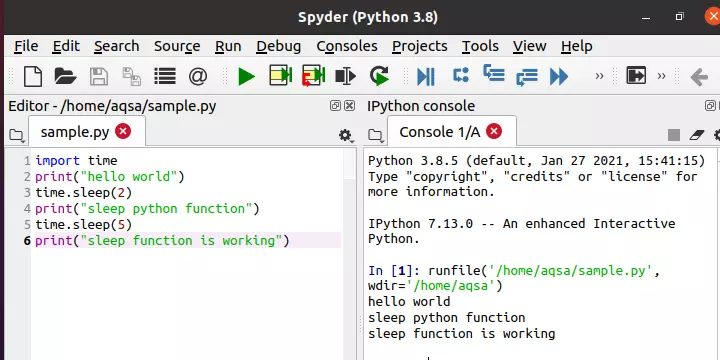 Употреба на функцијата за спиење на Python