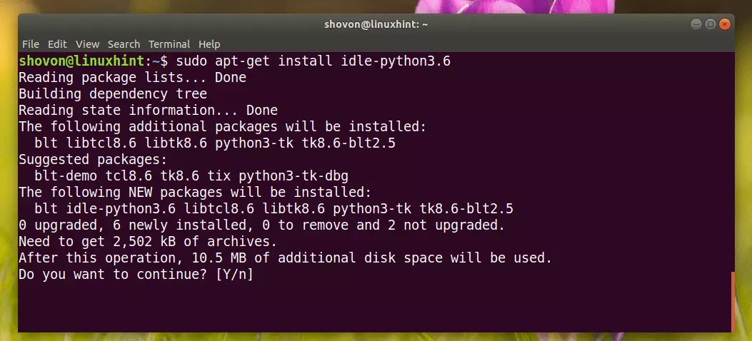 Ubuntu 18.04 تي Python3 ۽ IDLE انسٽال ڪريو 13364_8