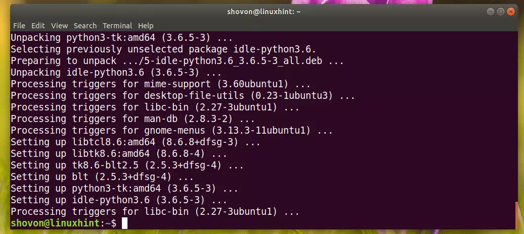 Ubuntu 18.04 تي Python3 ۽ IDLE انسٽال ڪريو 13364_9