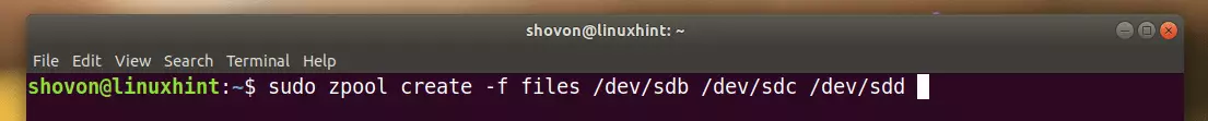 Ubuntu 18.04 LTS-də ZFS Fayl Sistemini quraşdırın 13366_11