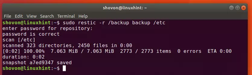Ubuntu 18.04 боюнча Resticти кантип орнотуу жана колдонуу керек 13387_19