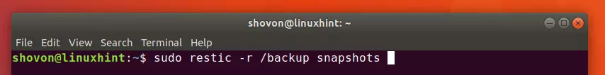 Ինչպես տեղադրել և օգտագործել Restic-ը Ubuntu 18.04-ում 13387_20
